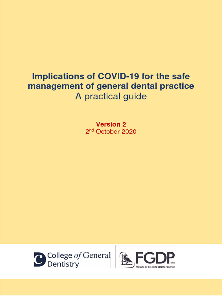 FGDP CGDent Implications of COVID-19 For The Safe Management of General ...