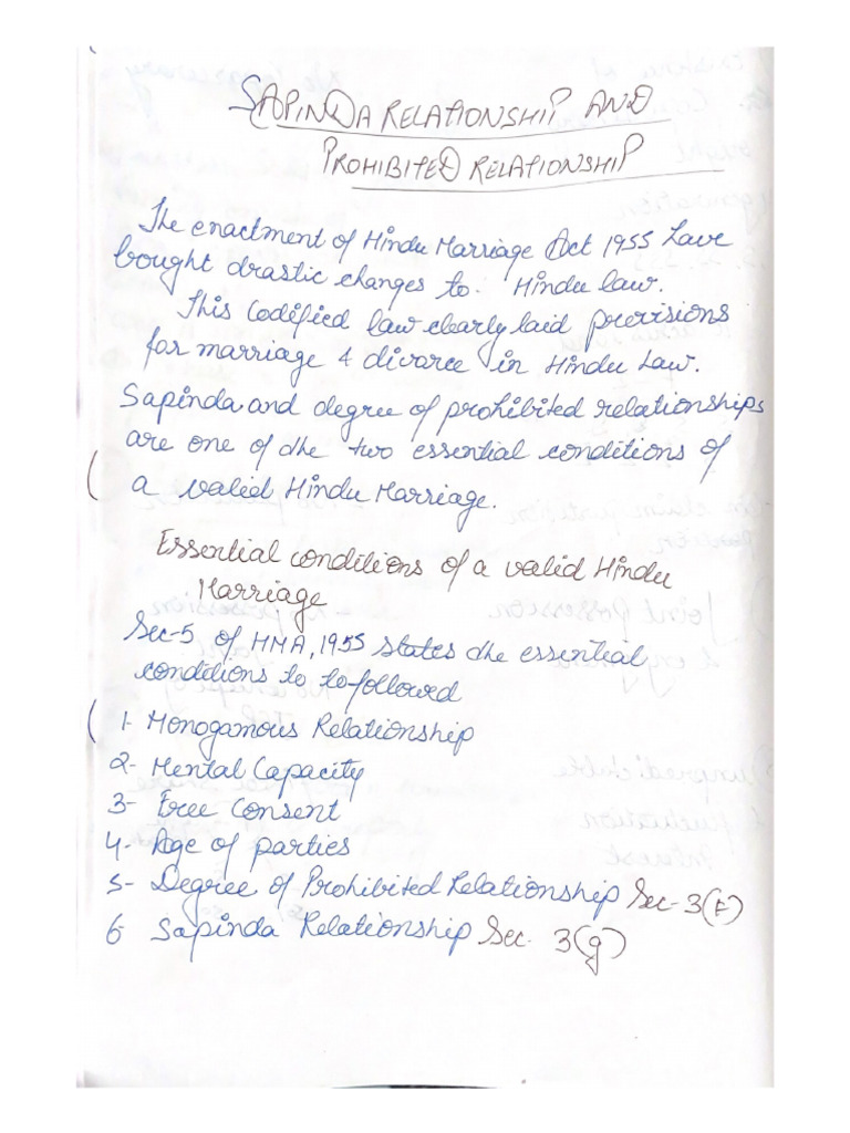 Sapinda and Prohibited Relationship | PDF