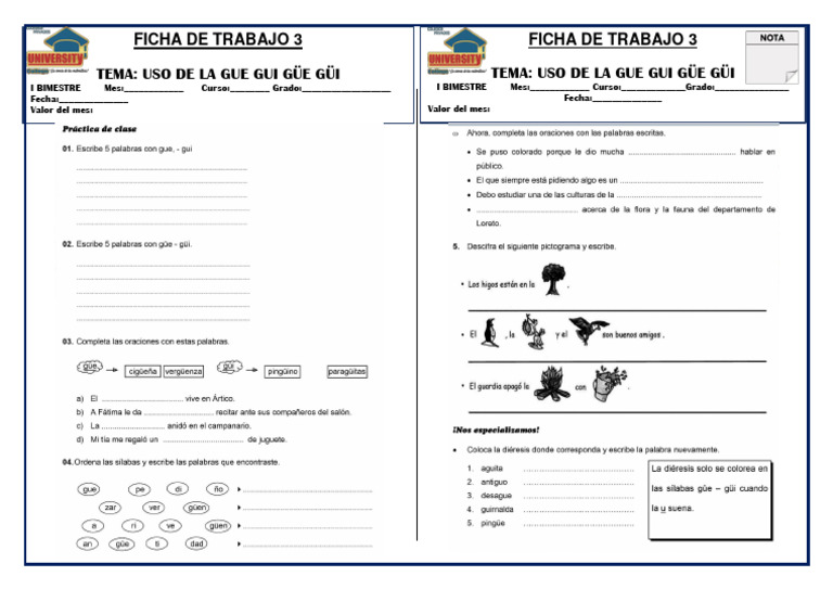 Actividades con Güe Güi para Niños | PDF