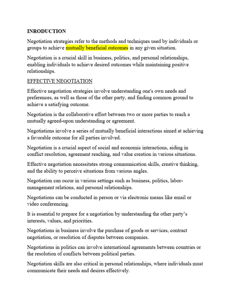 Lecture 02 | PDF | Negotiation | Goal