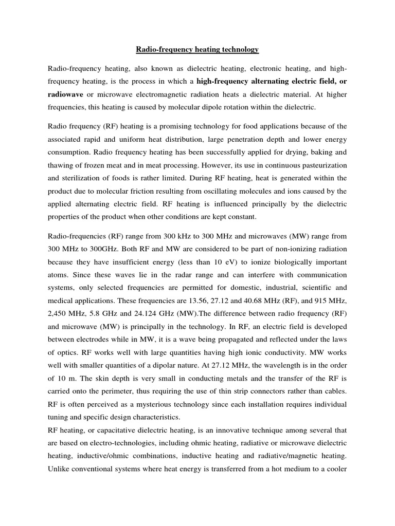 3 Radio-Frequency Heating Technology Notes | Download Free PDF ...