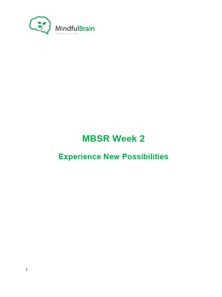 MBSR Week2 | PDF | Mindfulness | Thought
