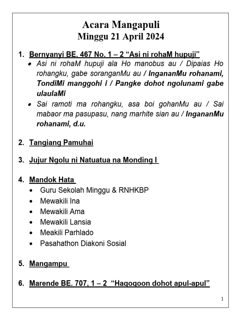 Acara Mangapuli | PDF