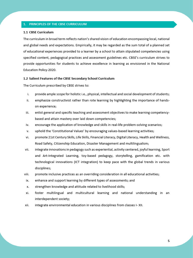 Curriculum - SrSec - 2024 25 5 6 | PDF | Curriculum | Science