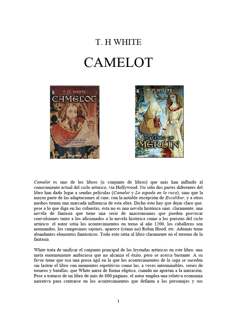 White, TH - Camelot (Info) | PDF | Rey Arturo | Lancelot