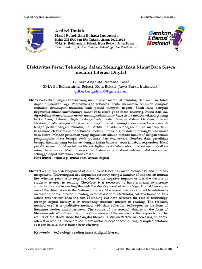 Artikel Ilmiah Gilbert XII IPA | PDF