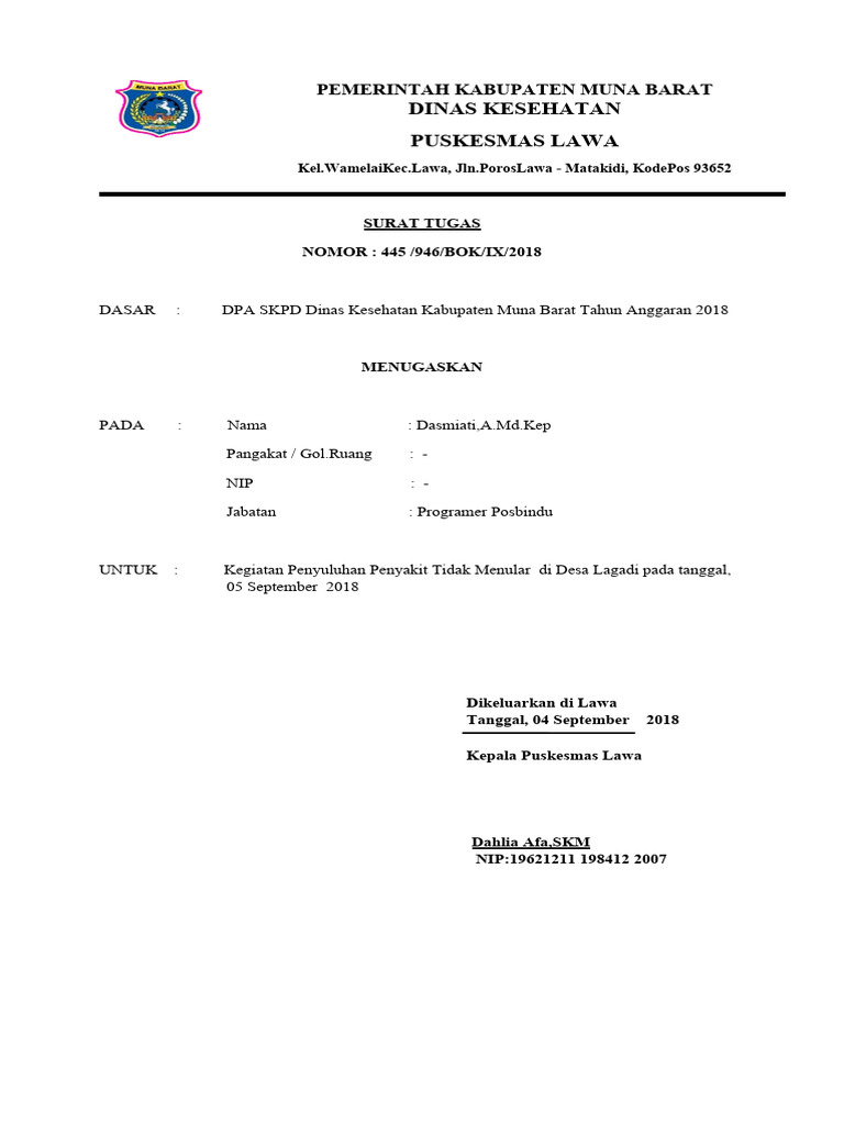 Surat Tugas PTM | PDF