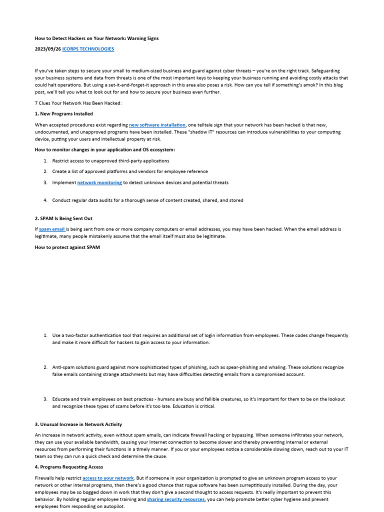 How To Detect Hackers On Your Network | PDF | Phishing | Security ...