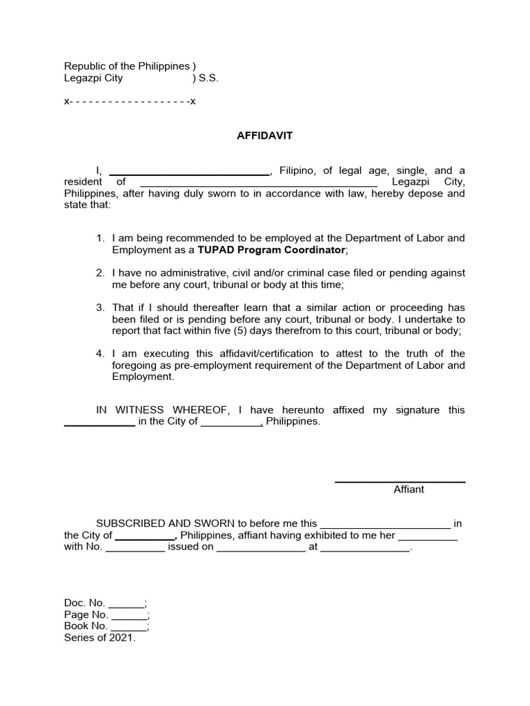Affidavit No Pending | PDF