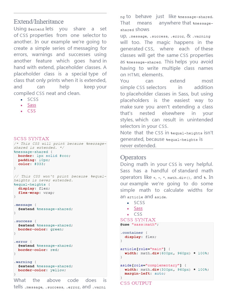 inheritance and polymorphism in SASS | PDF | Computer Programming inheritance and polymorphism in SASS | PDF | Computer Programming