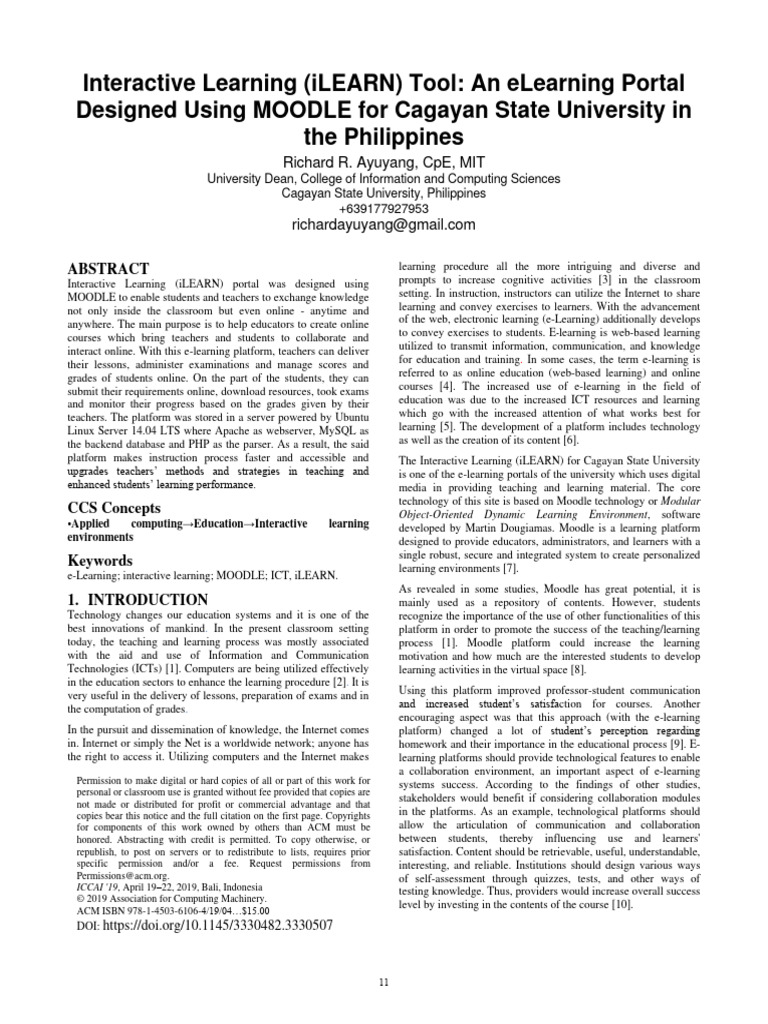 ayuyang2019 | PDF | Educational Technology | Moodle