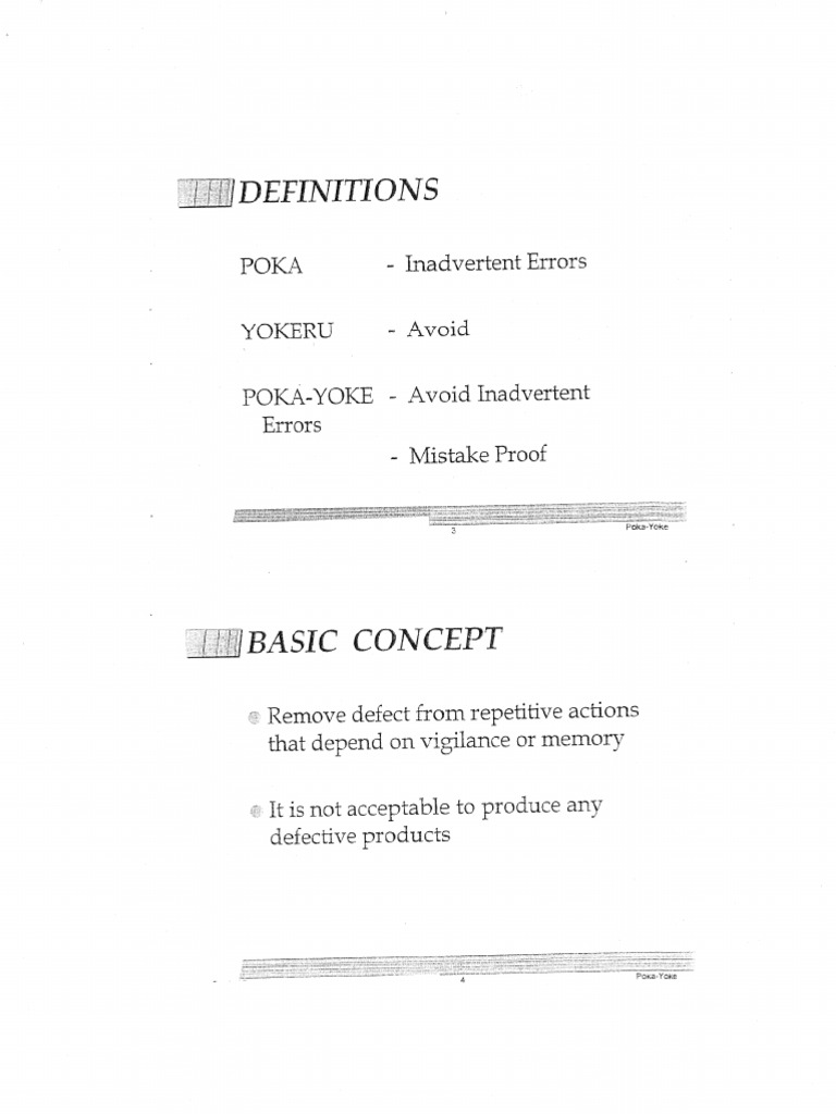 Poka Yoke Basic Concepts | PDF