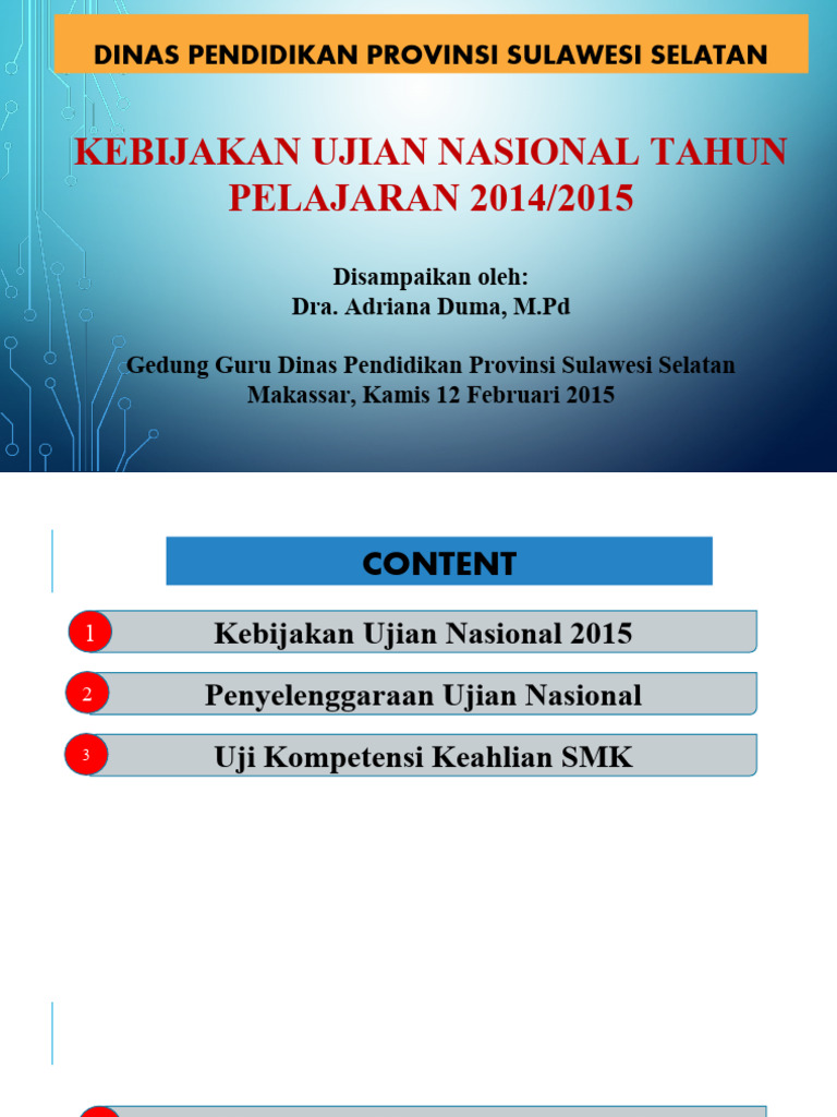 Bahan Presentasi Ibu Adriana-UN UKK | PDF