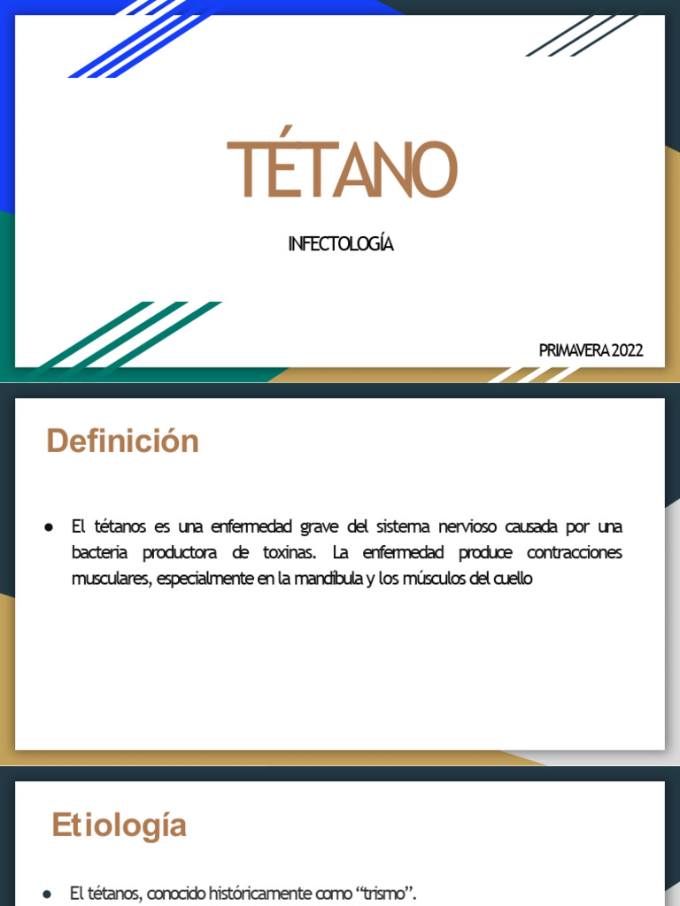 Tétano y Botulismo | PDF | Especialidades Medicas | Enfermedades y ...