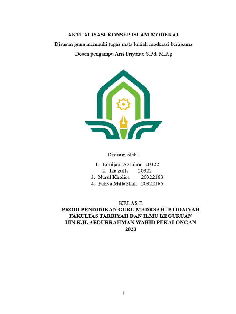 Aktualisasi Islam Moderat dalam Pendidikan | PDF
