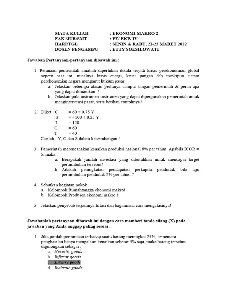 Uts Makro Ahmad Fahriya Munir | PDF