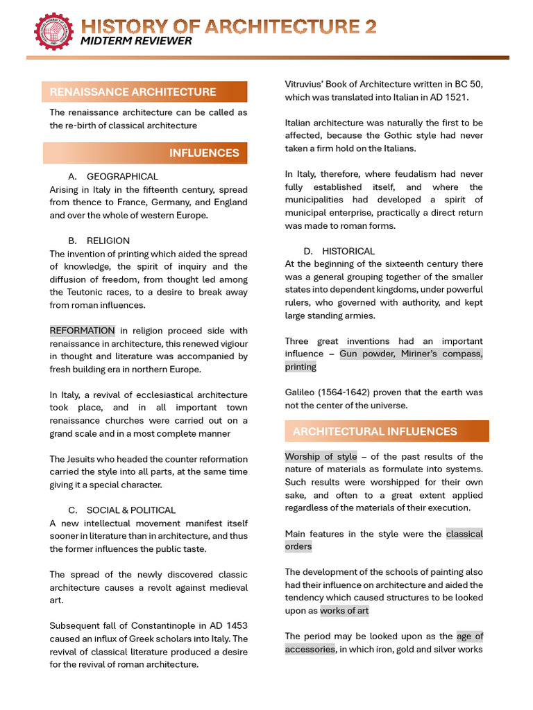 Hoa Midterm Reviewer | PDF | Vault (Architecture) | Dome