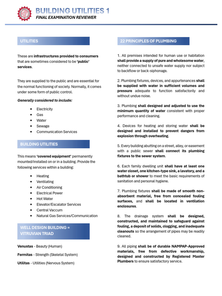 Bu Final Reviewer | PDF | Plumbing | Valve