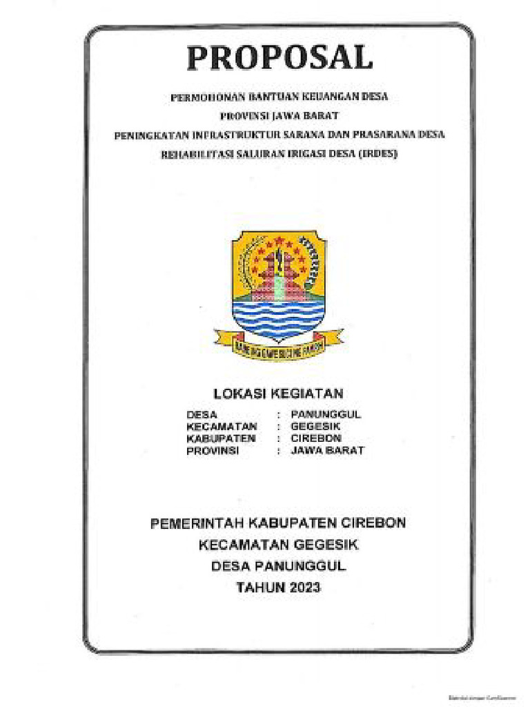 Proposal Permohonan Bankeudes Provinsi Jawa Barat Tahun 2024 | PDF