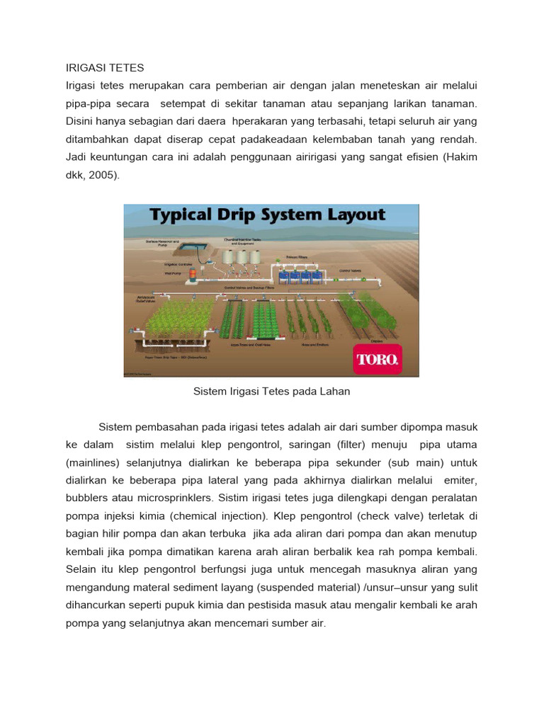 Desain dan Metode Irigasi Tetes Efisien | PDF