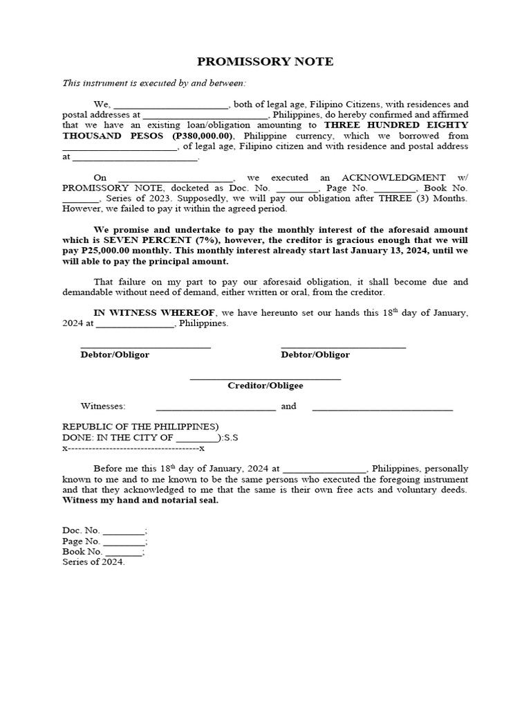 PROMISSORY NOTE Monthly Interest-Doc. 3 | PDF