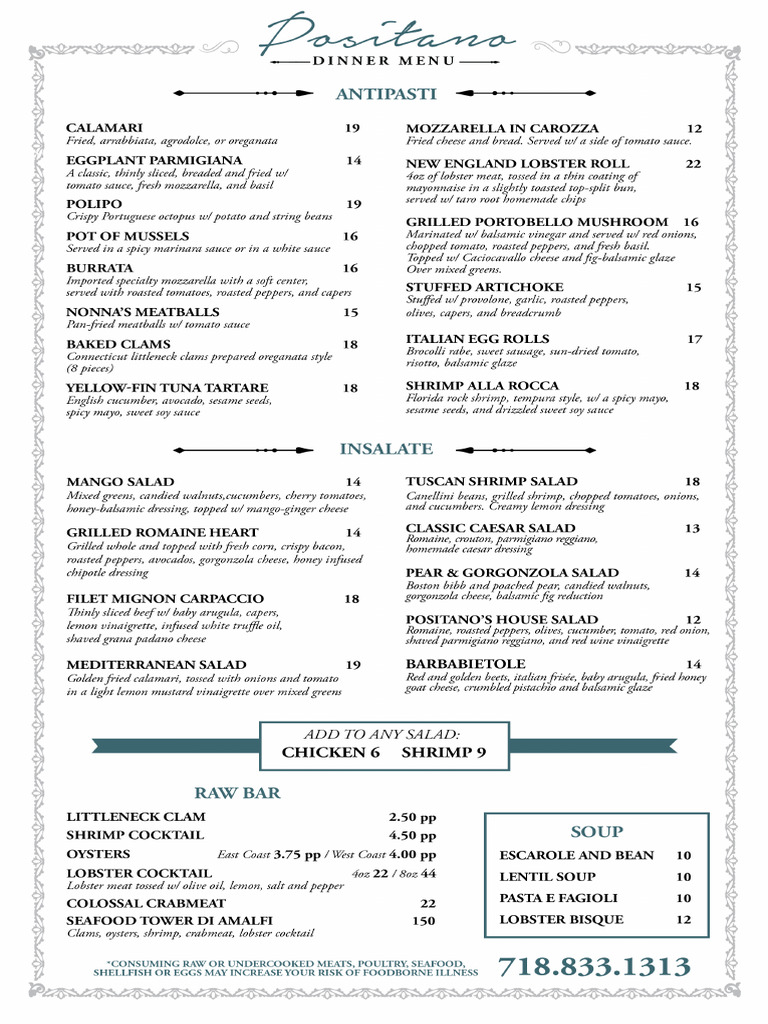 Positano Dinner Menu 1.15.21-2 | PDF