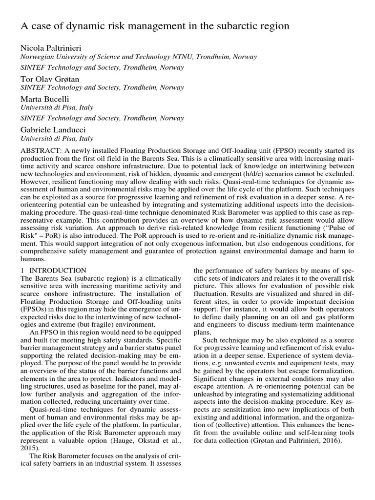 A+case+of+dynamic+risk+management+in+the+subarctic+region | PDF | Risk | Risk Management