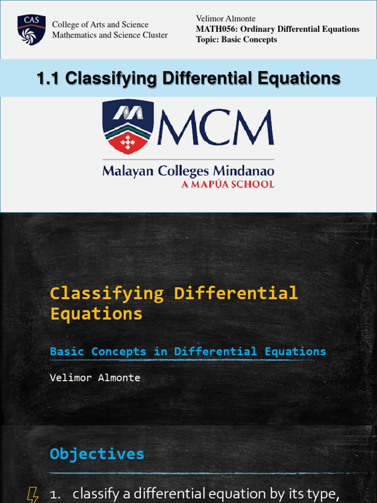Classifying Differential Equations | PDF | Equations | Ordinary ...