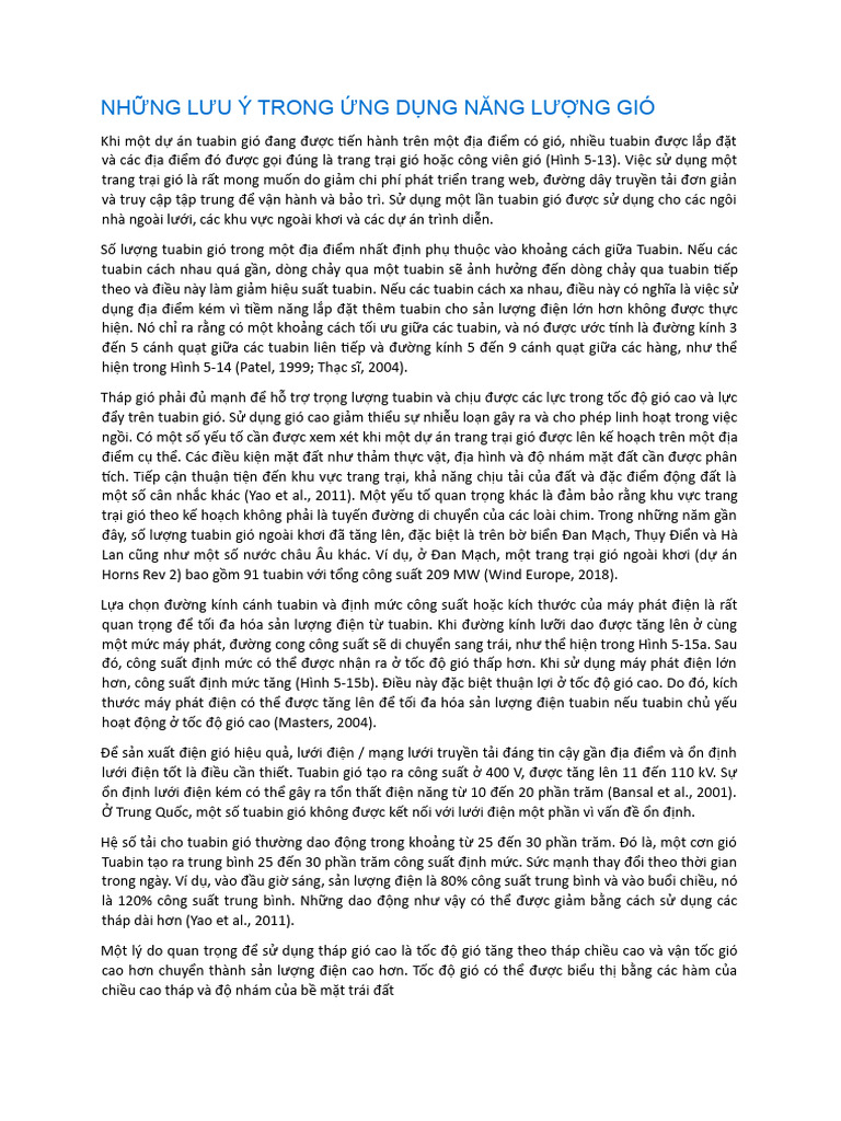 NH NG Lưu Ý Trong NG D NG Năng Lư NG Gió | PDF