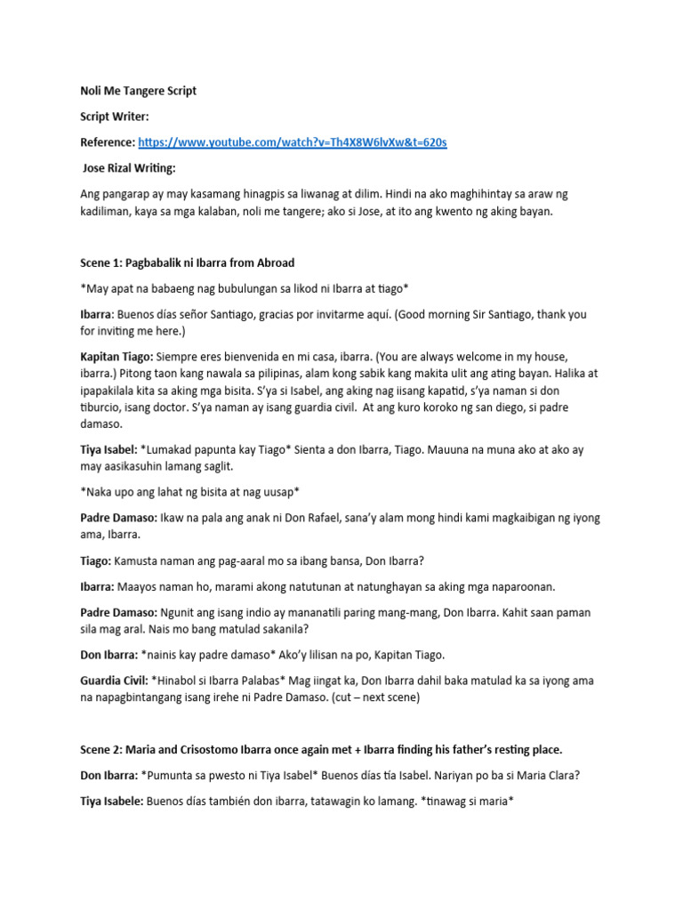 Noli Me Tangere Script-FINAL | PDF