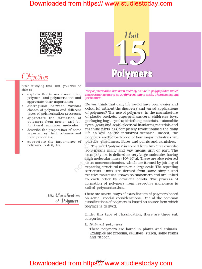 Understanding Polymers | PDF | Polymers | Polymerization
