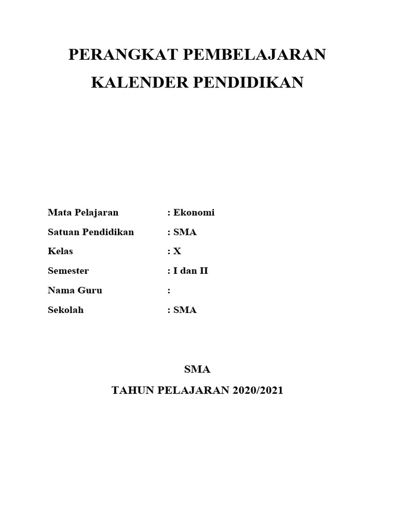 Cover Kalender Pendidikan | PDF