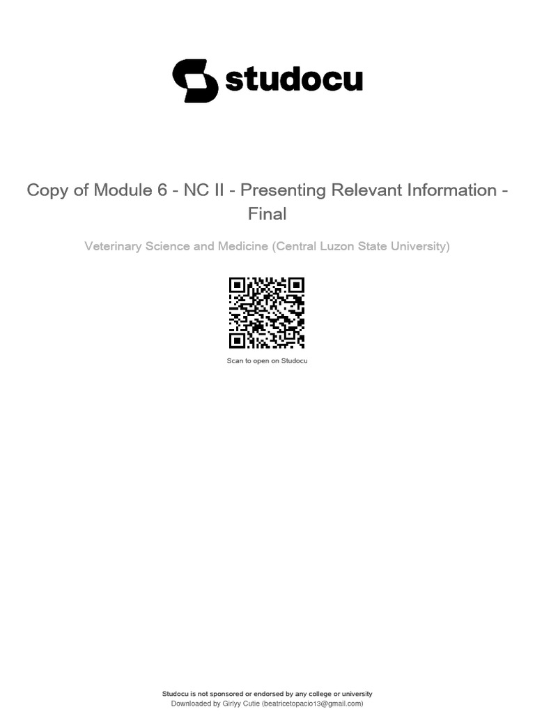 NC II Module: Presenting Information Skills | PDF | Data | Data Analysis