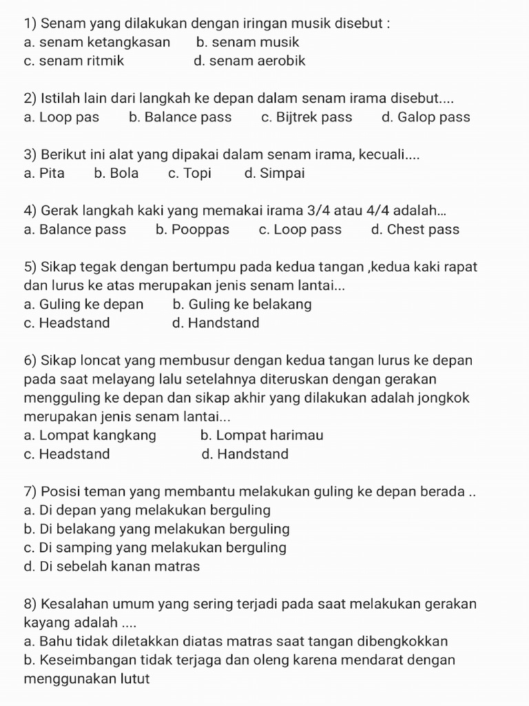 PTS G9 S2 Pjok | PDF