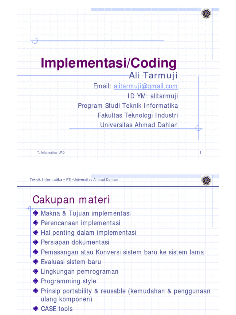 Lecture 13 Implementasi | PDF