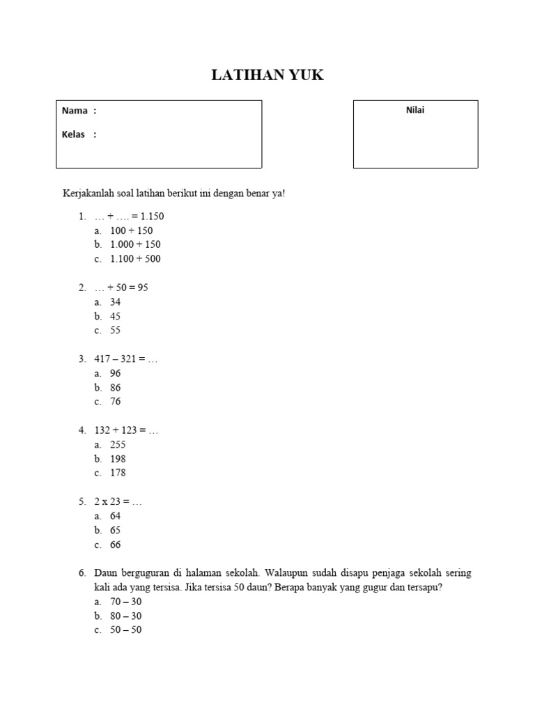 Latihan Yuk - 1 | PDF