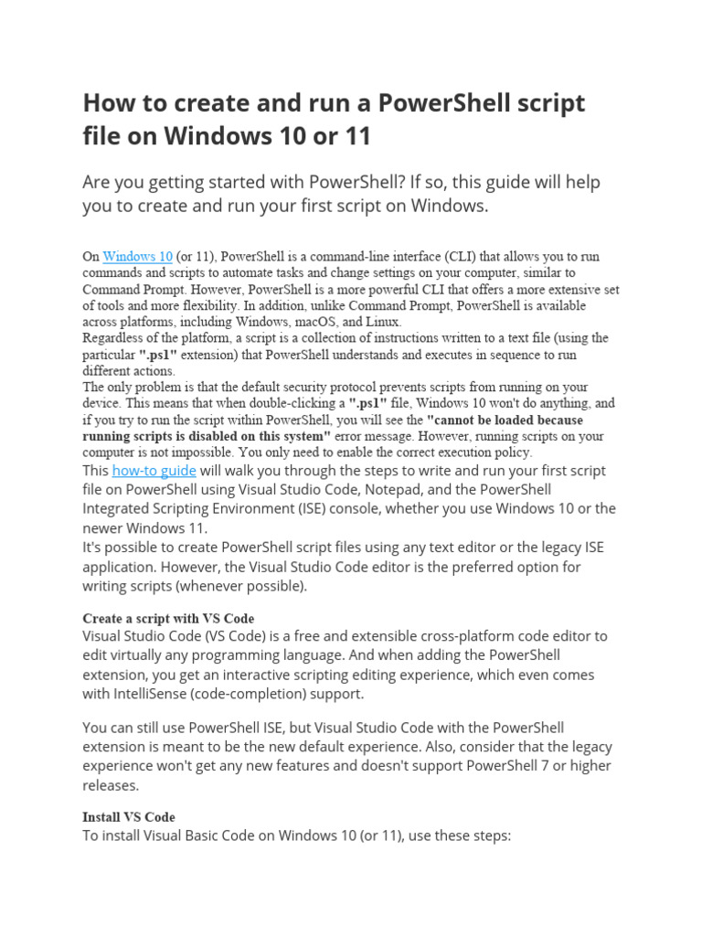 Tutorial 09 Powershell Script Pdf Command Line Interface Windows 10 5852