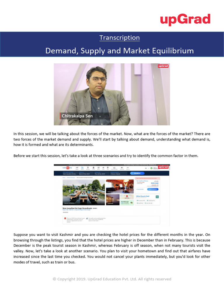 Demand,+Supply+and+Market+Equilibrium | PDF | Economic Surplus | Economic Equilibrium