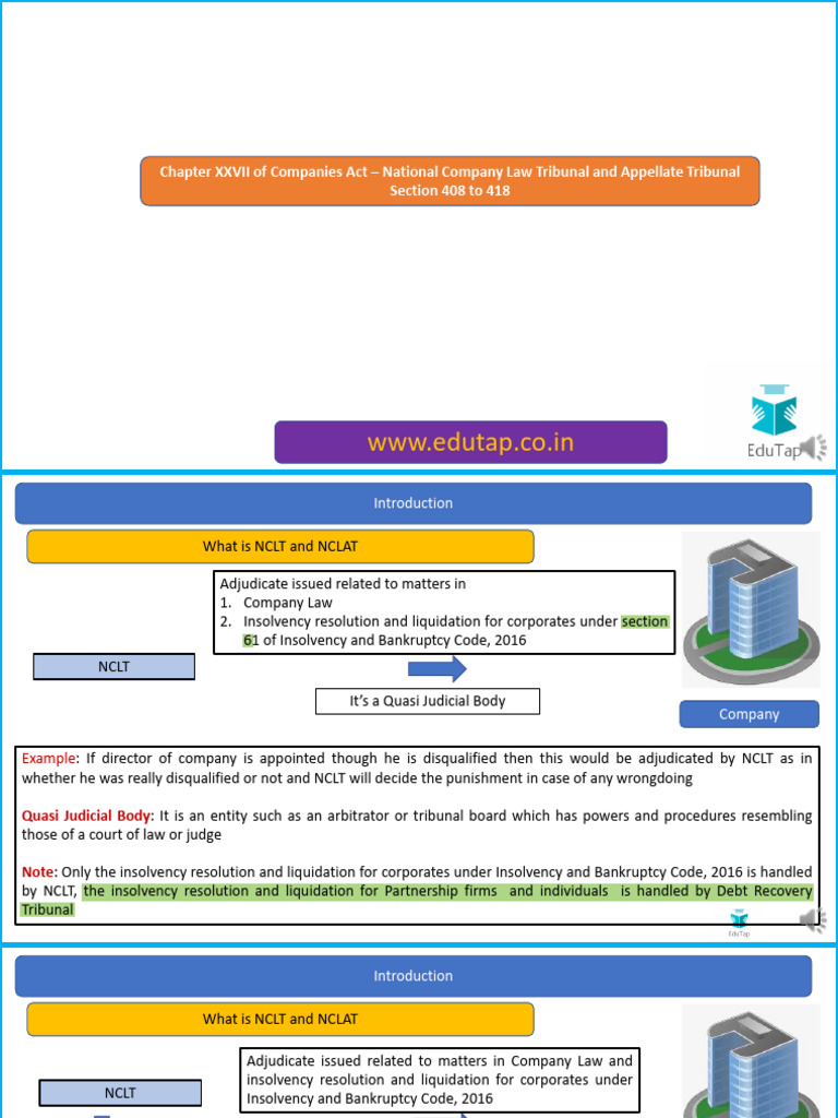 NCLT Part 1 - Merged | PDF | Tribunal | Judge