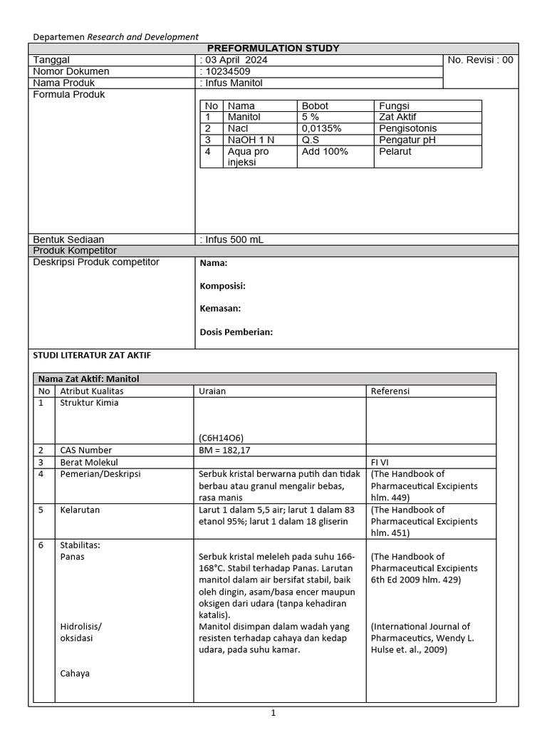 Preformulation - Study | PDF