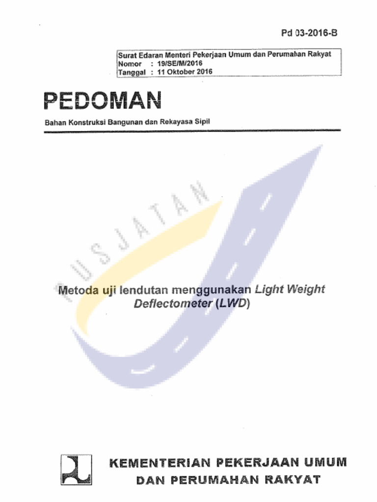Pedoman Metoda Uji Lendutan Menggunakan Light Weight Deflectometer LWD ...