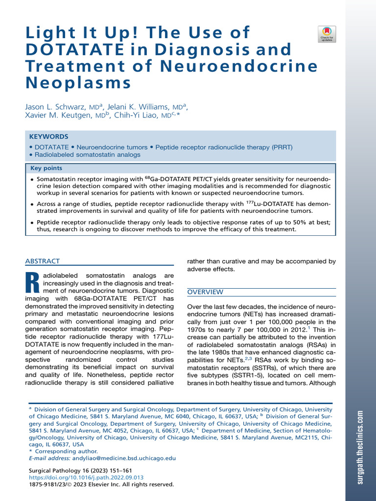 Light It Up The Use of DOTATATE in Diagnosis and Trea 2023 Surgical ...