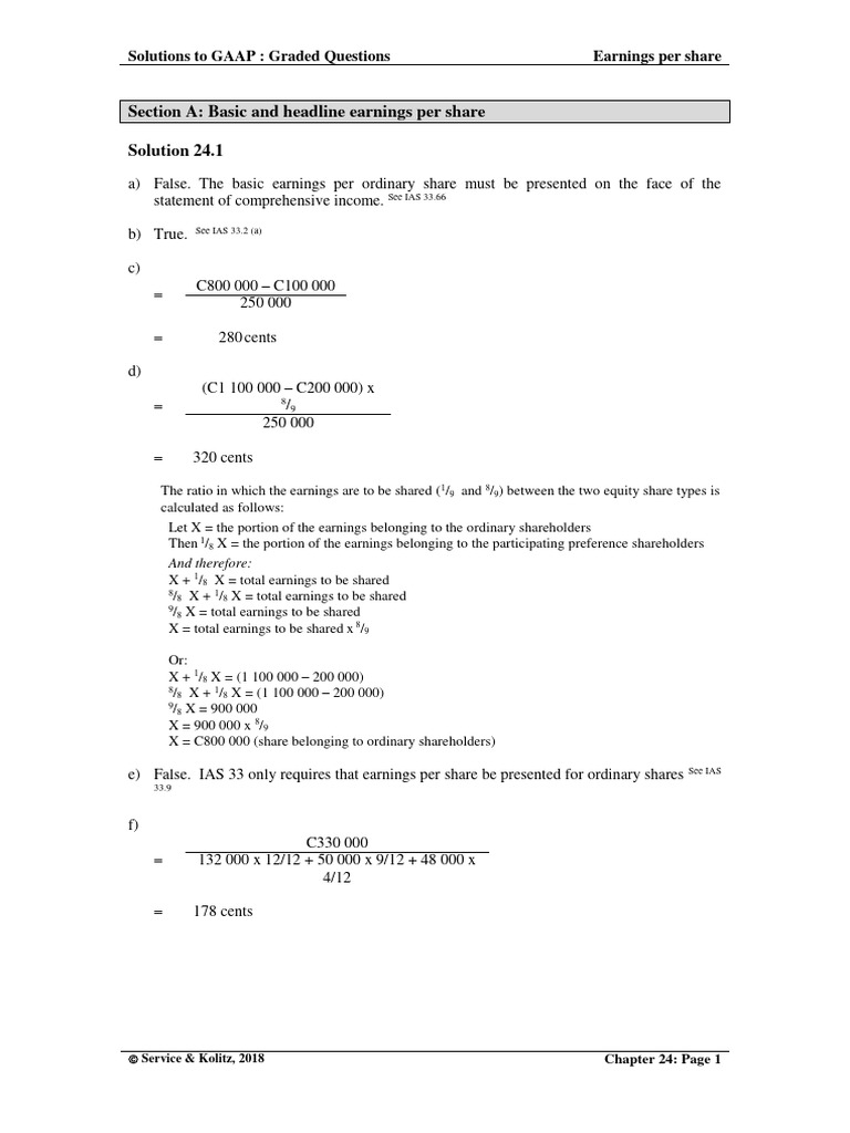 24 EPS s18 | PDF | Earnings Per Share | Dividend