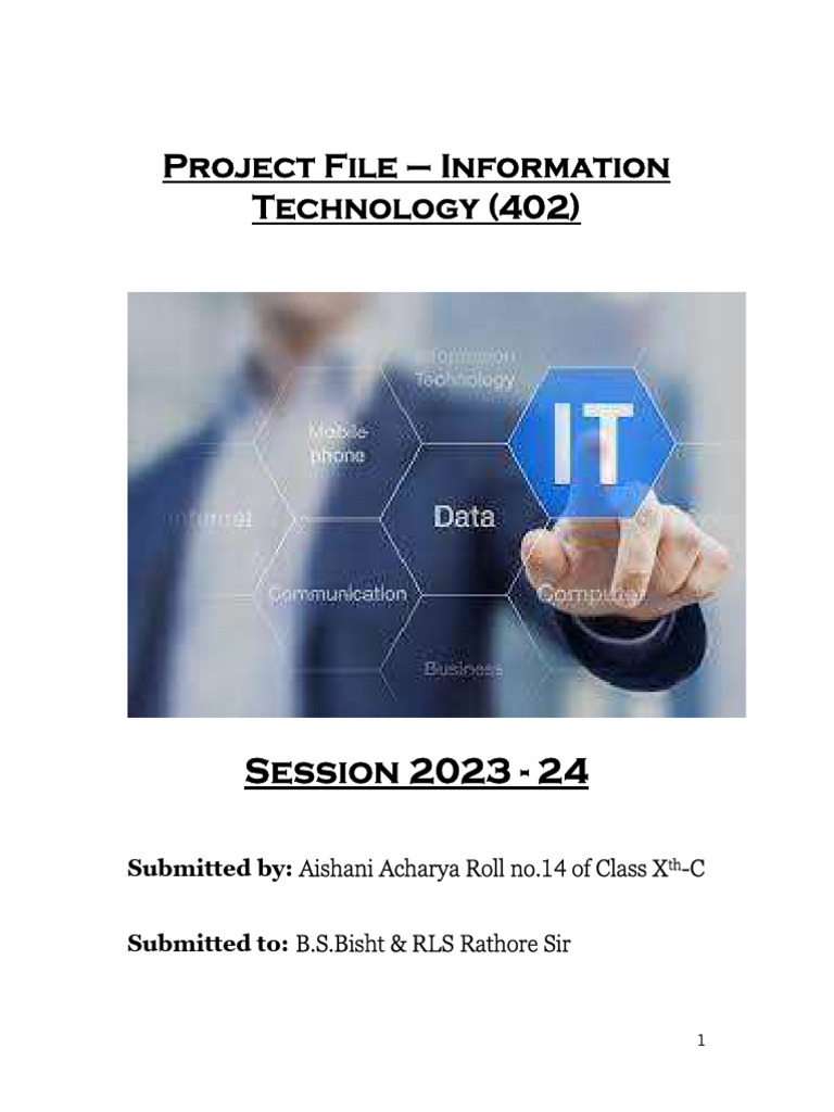 Cbse Class 10 Information Technology Project File | PDF | Relational ...