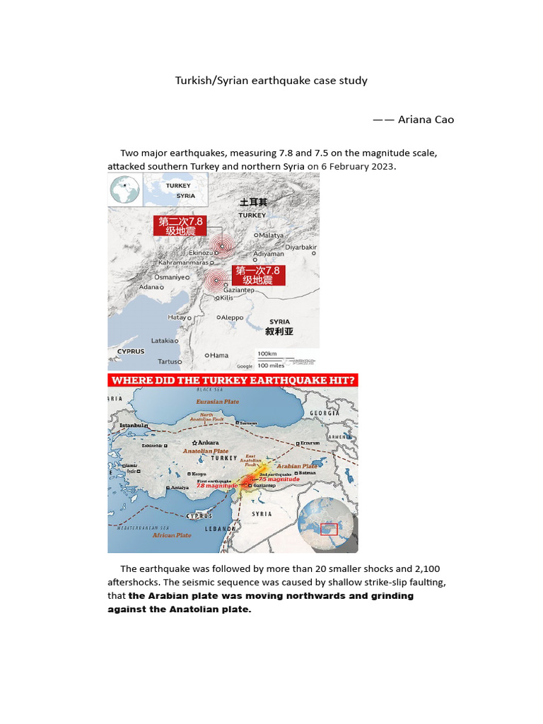 Turkish-Syrian earthquake case study | PDF | Earthquakes | Seismology