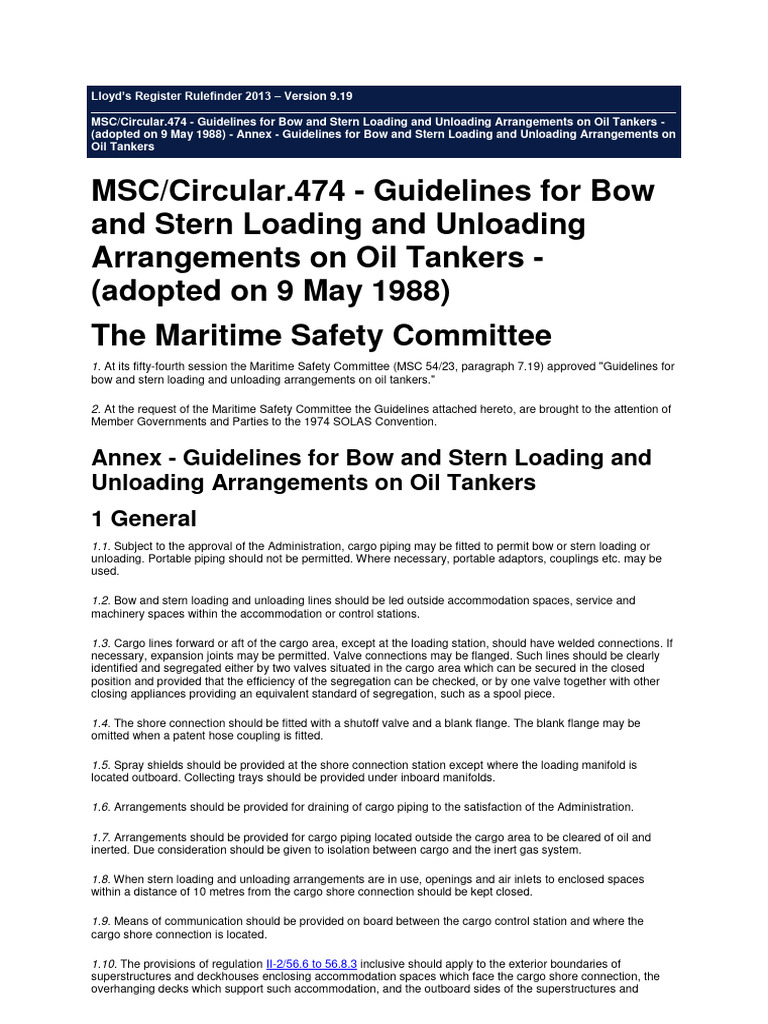 Guidelines for Oil Tanker Loading Operations | PDF | Oil Tanker | Shipping