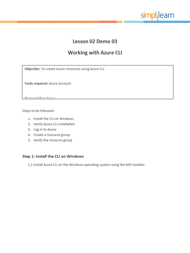 03 - Working - With - Azure CLI | PDF