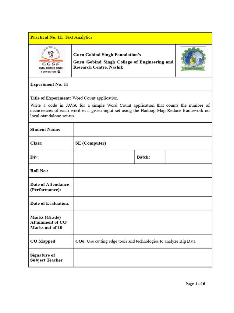 DSBDA Manual Assignment 11 | PDF | Map Reduce | Apache Hadoop