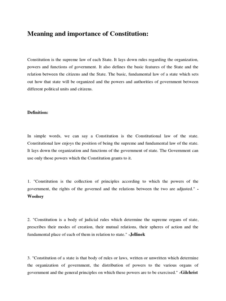 Introduction Of Constitution Pdf Constitution Constitutional Law