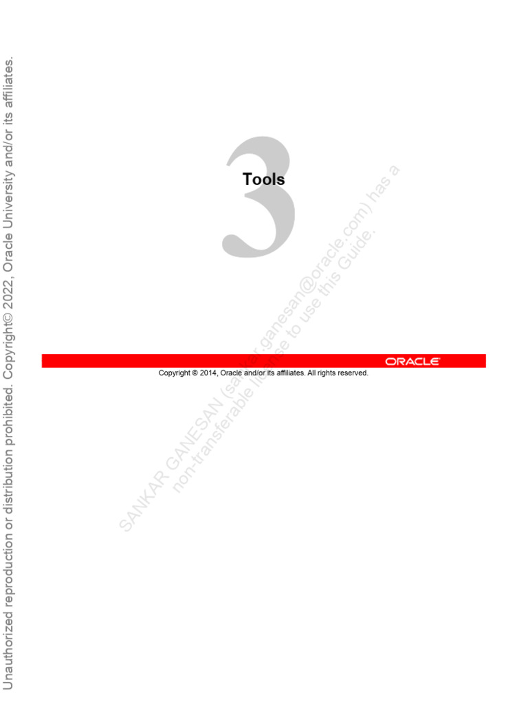 Lession 3 Tools | PDF | Oracle Corporation | Computer Architecture